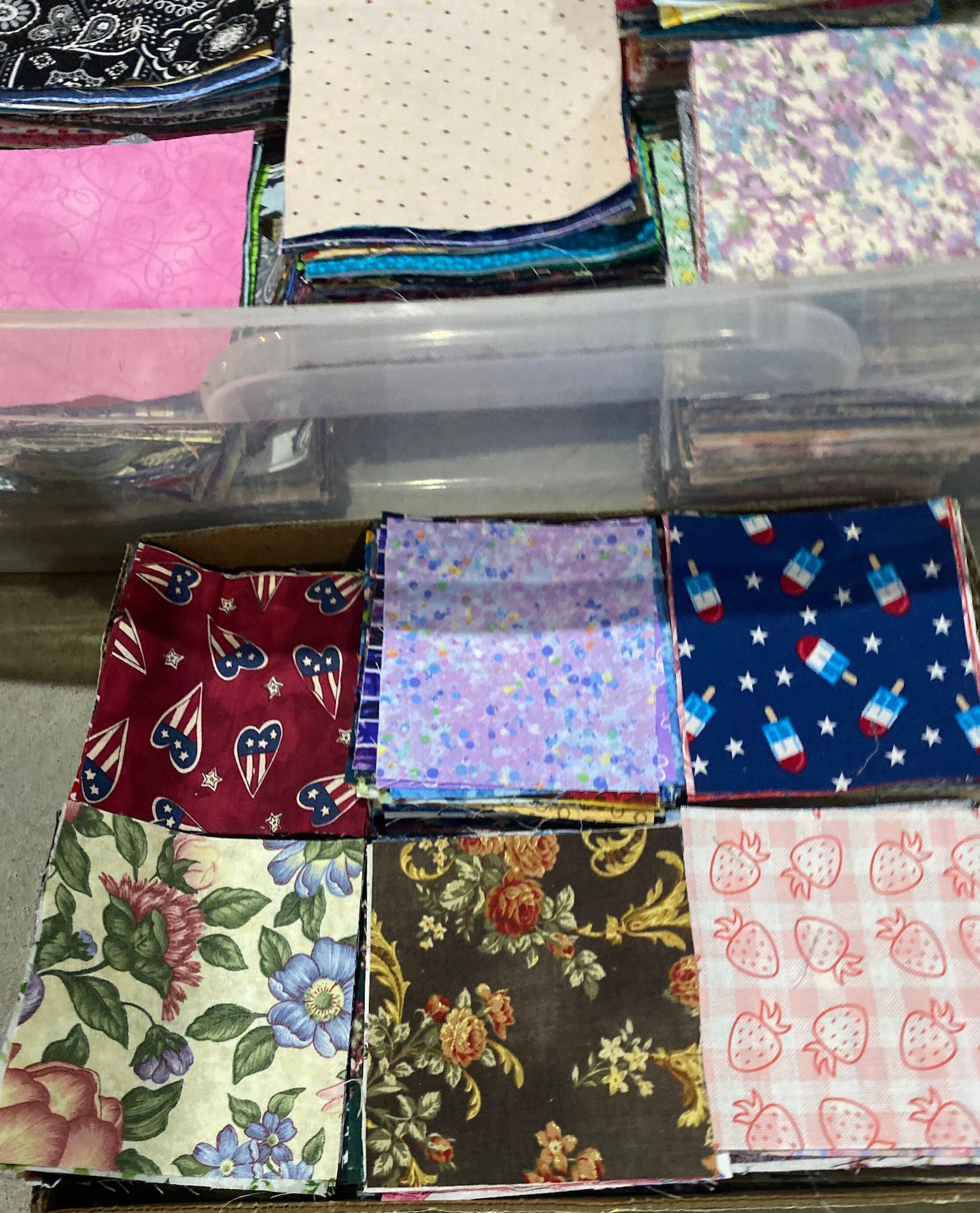 100 Pack of 4x4 Cotton Quilting Fabric Squares. Rotary Cut. This is a ...