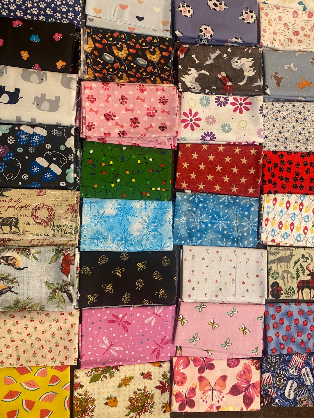 90 Cotton Fat Eights 9x21 Inches, Rotary Cut. Stash Builder. Crafts ...