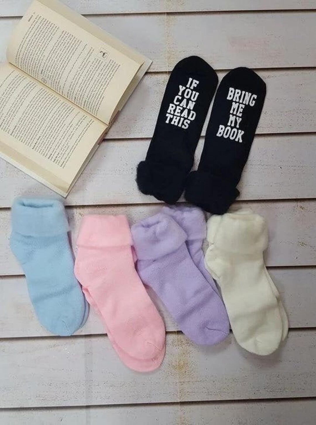 Book Lovers Soft Fuzzy Reading Socks, If You Can Read This Bring Me My ...