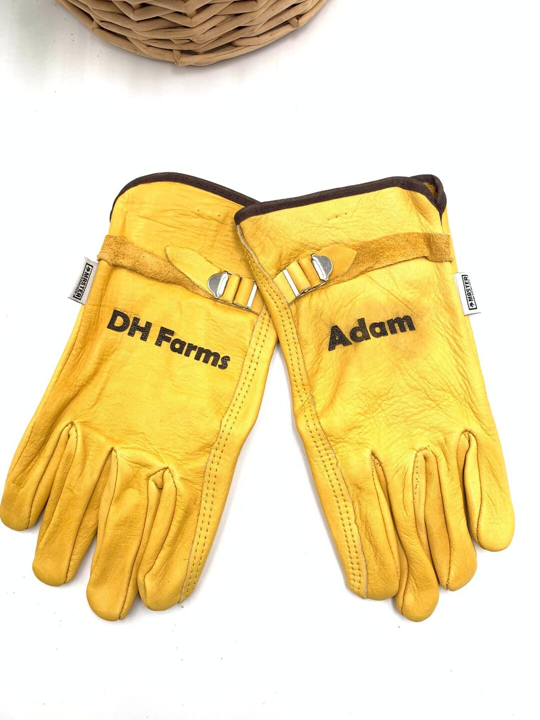 Custom Leather Ranch Gloves Personalized Work Farm Gloves for Him ...