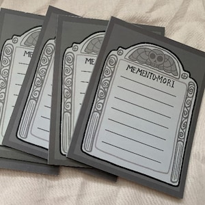 Memento Mori Note ~ Spooky Goth Stationery ~ 4.5 X 5.5 Paper Pad - Etsy