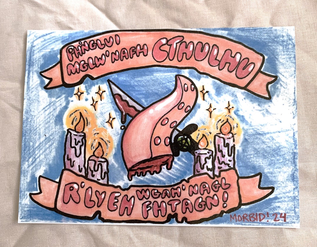 Cthulhu Ritual Yami Kawaii Lovecraftian Art Print 4.5 X 6.5 Small ...