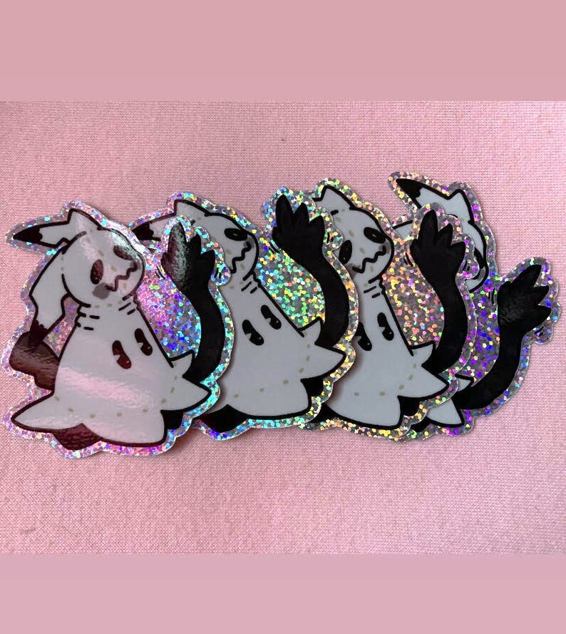 Vinyl Glitter Sticker ~ PKMN Mimikyu 2.6 X 3" Sticker Decal - Etsy