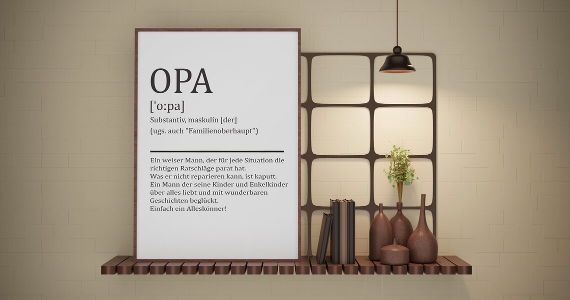 OPA Poster Personalized Definition Grandfather Personalized Gift Best ...