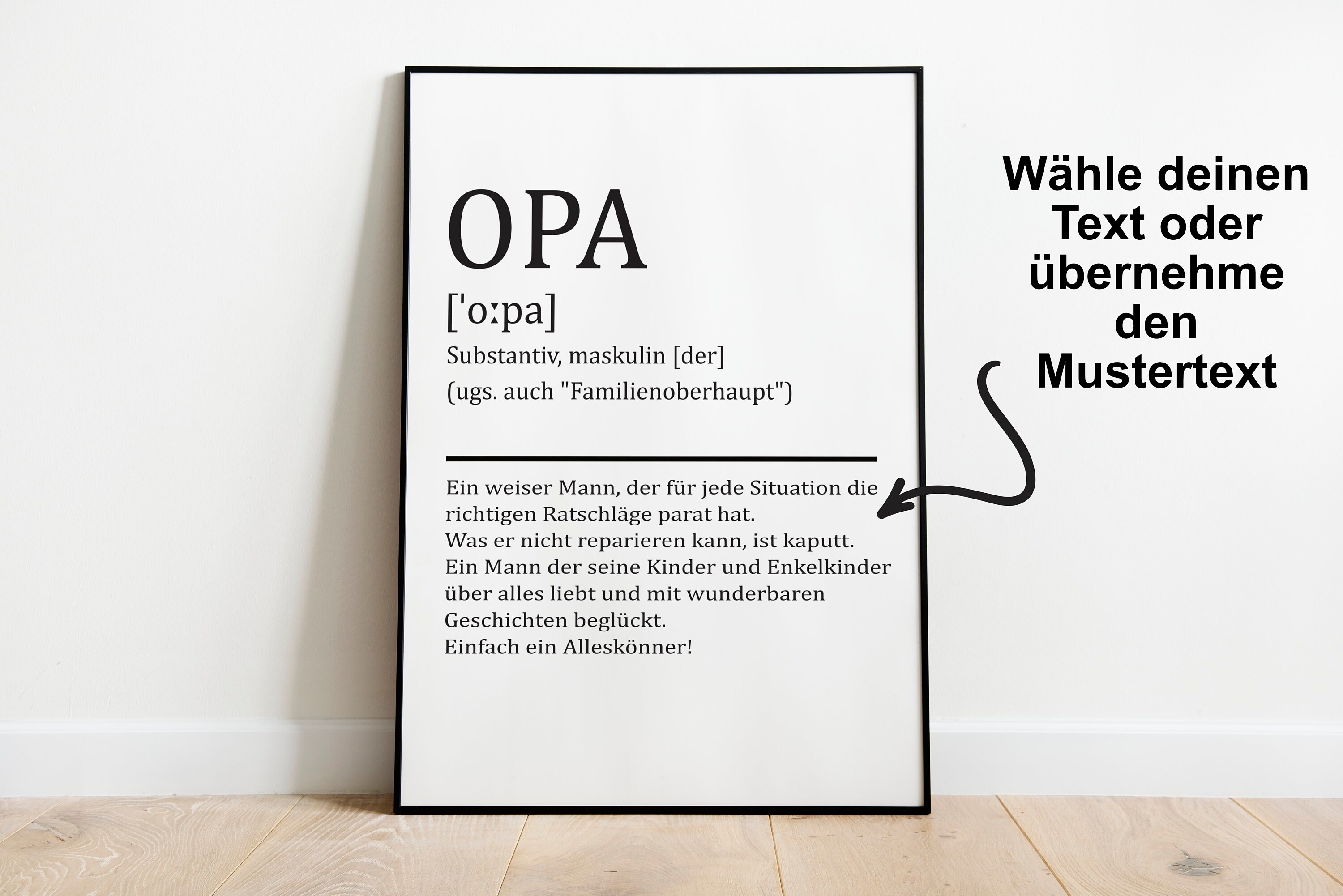 OPA Poster Personalized Definition Grandfather - Etsy UK