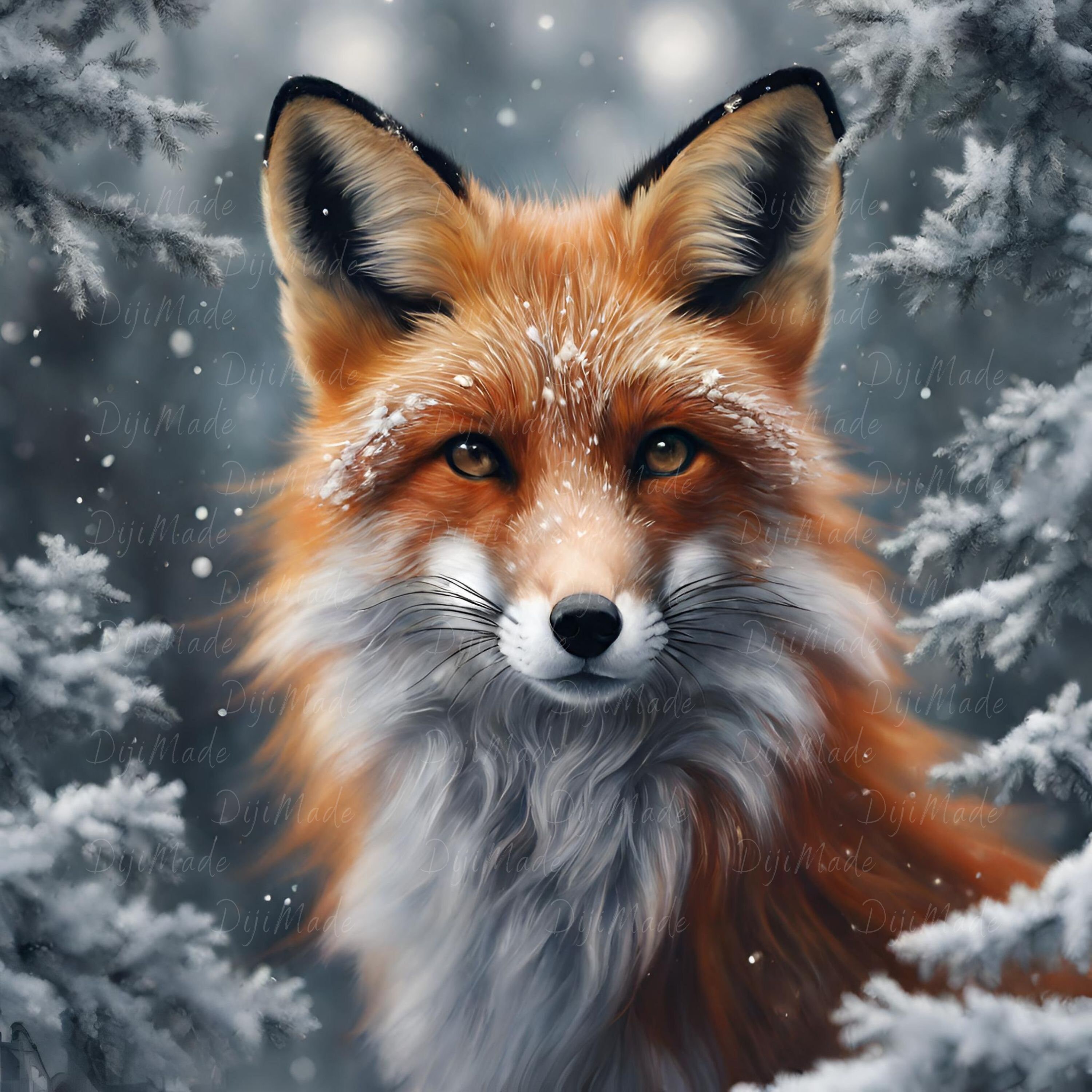 44 Realistic Foxes Illustrations, 300dpi Quality JPG, 3000x3000px, Fox ...