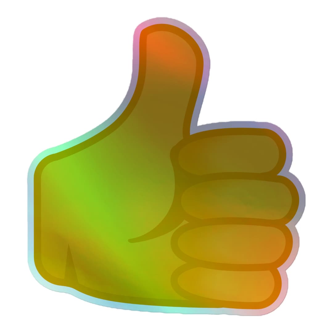 Thumbs up Emoji Good Job Bubble-free Vinyl Holographic Stickers - Etsy ...
