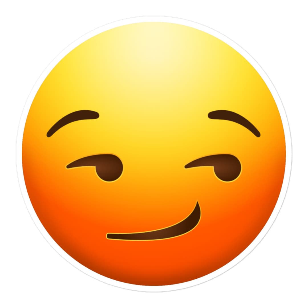 Smirking Face - Smug Flirty - Bubble-free Vinyl Stickers - Etsy