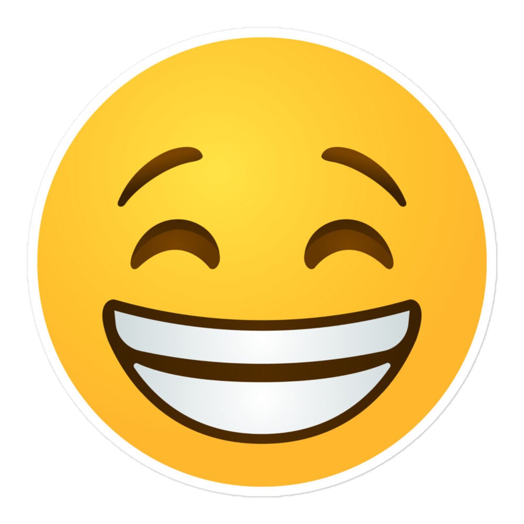 Beaming Face With Smiling Eyes Emoji - Bubble-free Stickers - Etsy