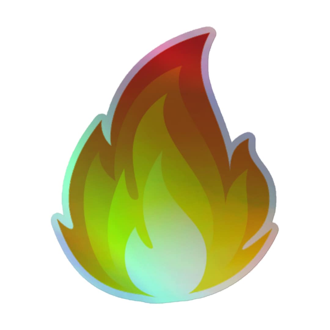 Holographic Emoji Fire Hot on Fire Flame Kiss Cut - Etsy