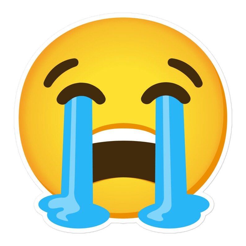 Loudly Crying Face Emoji Tears Laugh Bubble-free Vinyl Stickers - Etsy