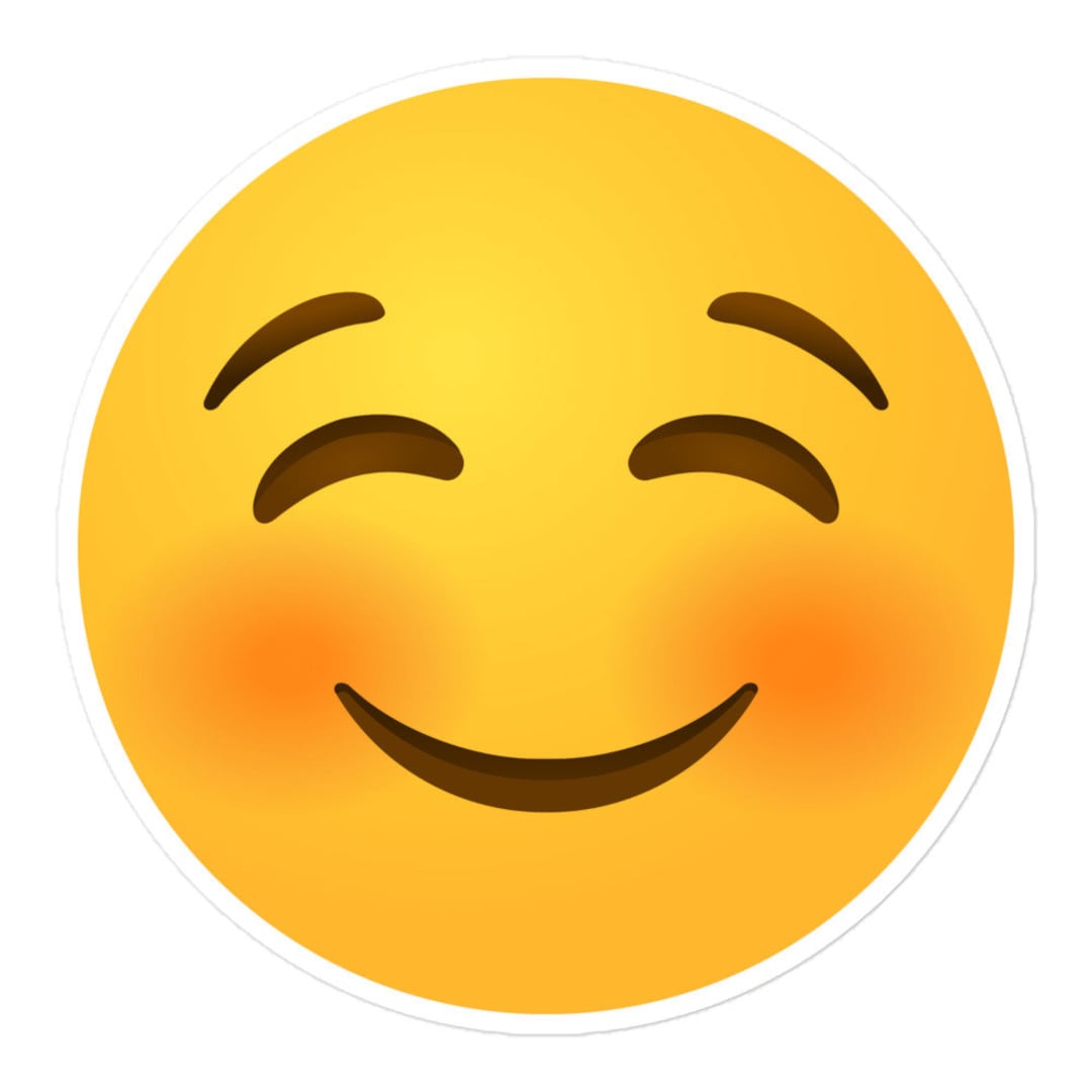 Smiling Eyes Emoji - Happy Face - Bubble-free Vinyl Stickers - Etsy