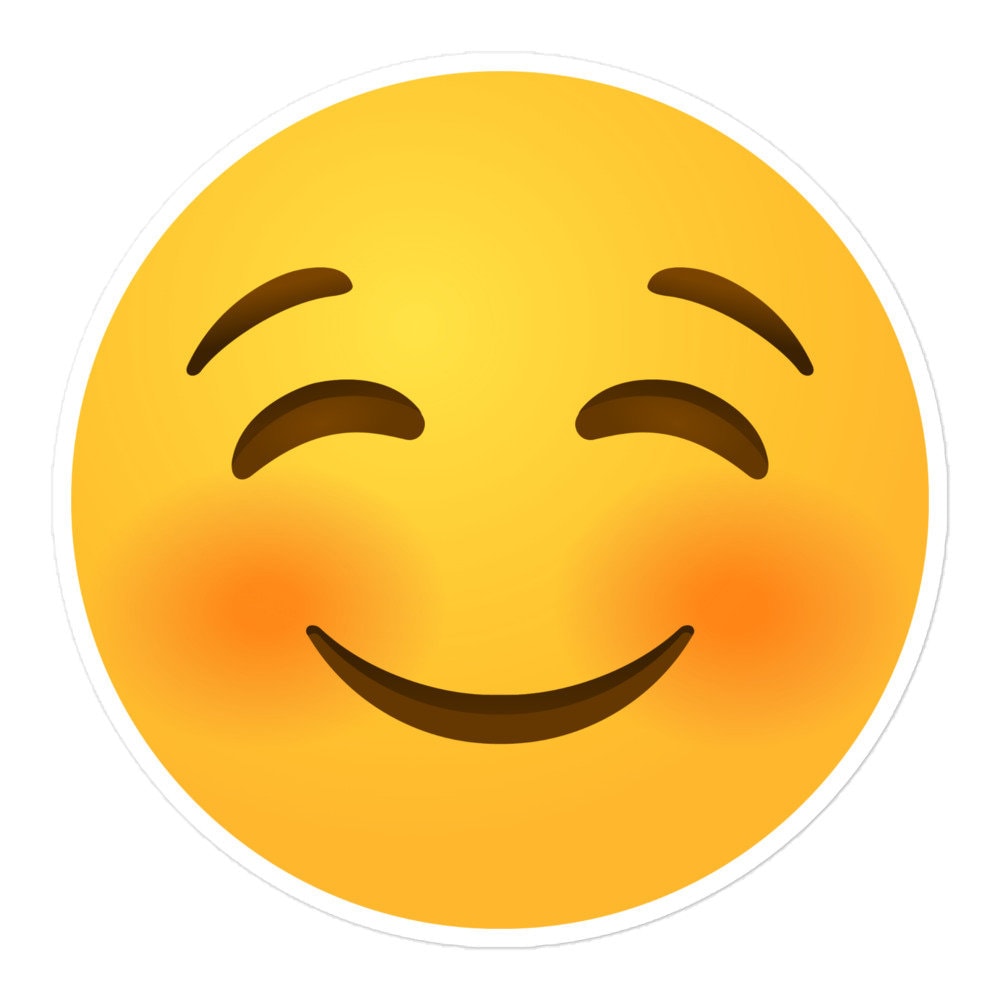 Smiling Eyes Emoji Happy Face Bubble-free Vinyl Stickers - Etsy