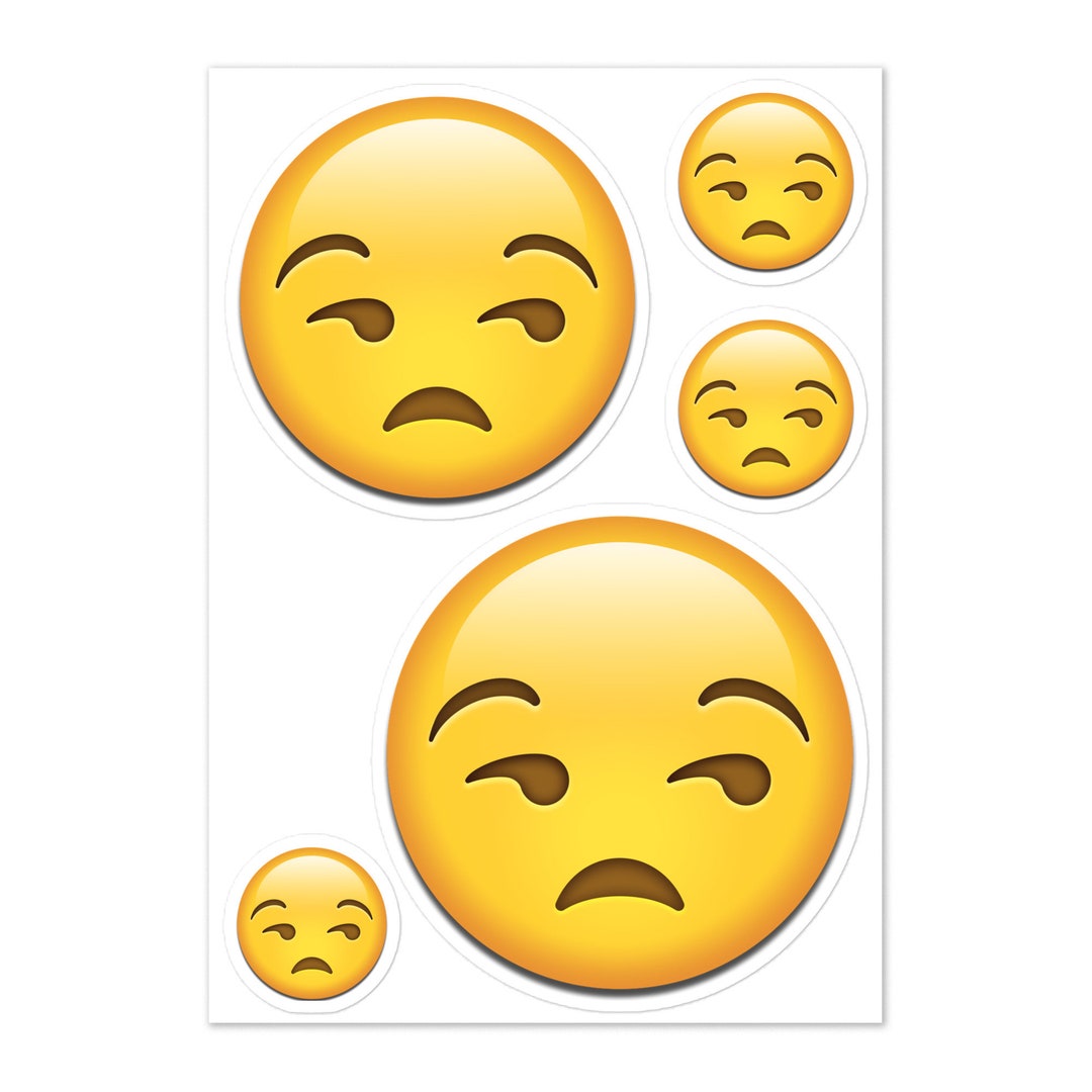 Unamused Face Emoji Hard Nope Bubble-free Vinyl Sticker Sheet - Etsy ...