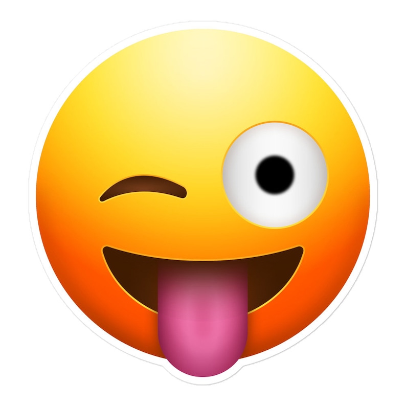 Winking Face With Tongue Emoji - Funny Silly - Bubble-free Stickers - Etsy