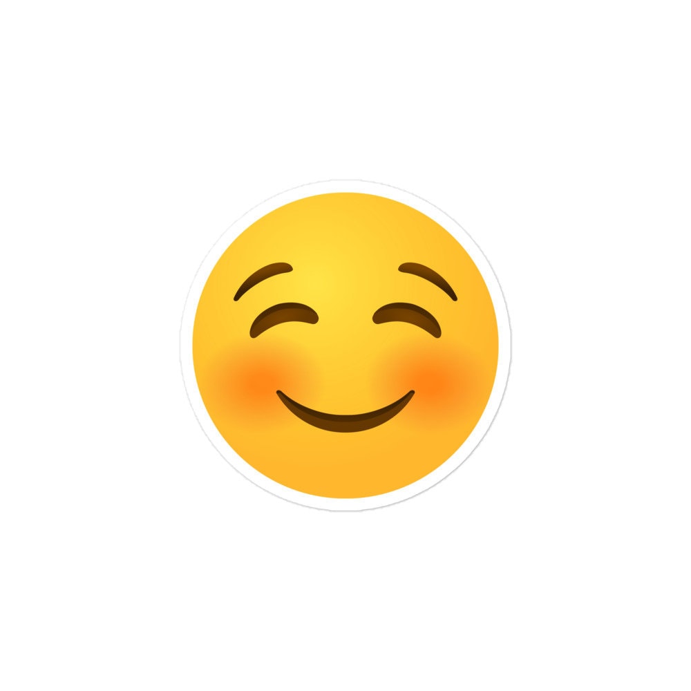 Smiling Eyes Emoji Happy Face Bubble-free Vinyl Stickers - Etsy
