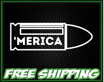 Merica Bullet Decal - Etsy