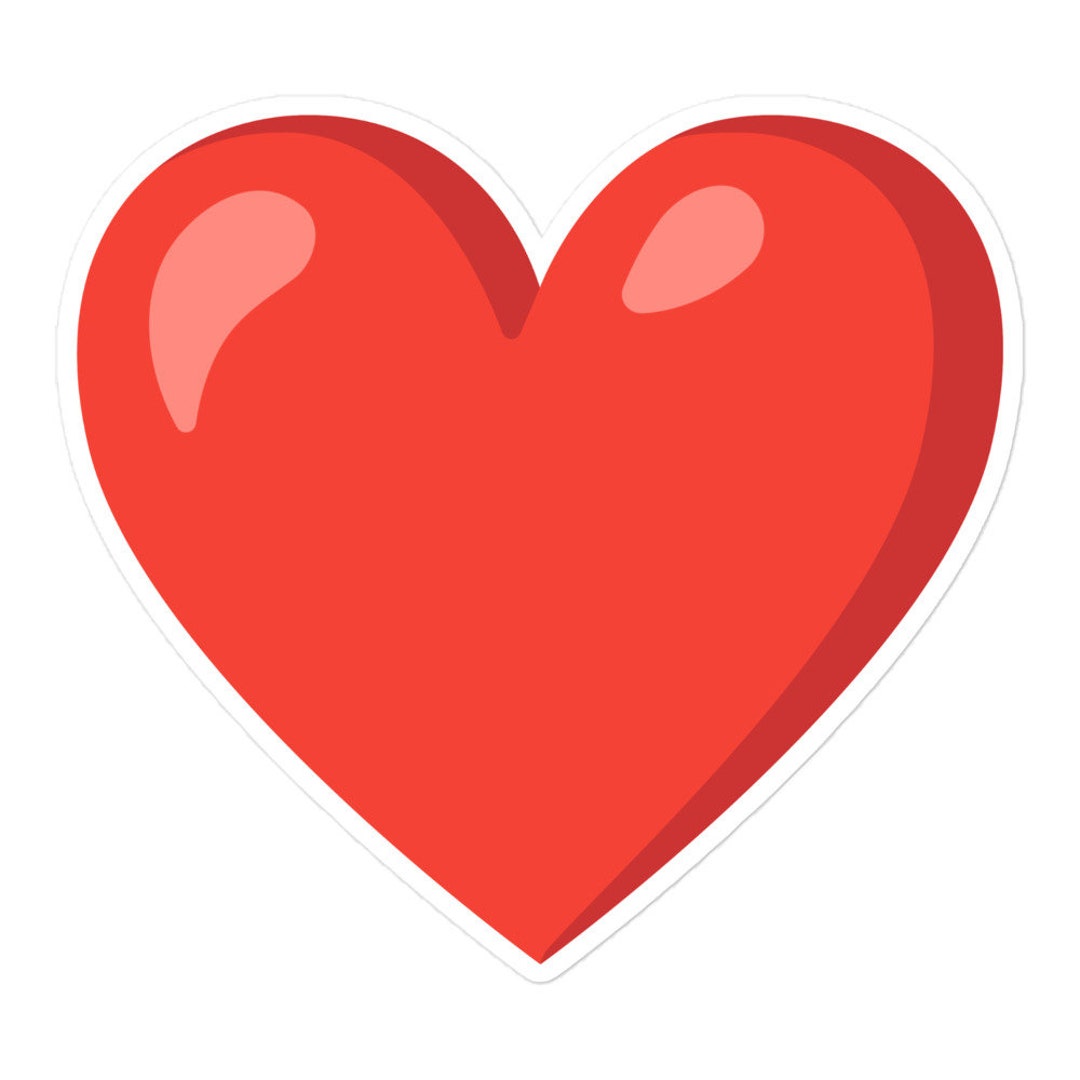 Red Heart Emoji - Love Happy- Bubble-free Vinyl Stickers - Etsy UK