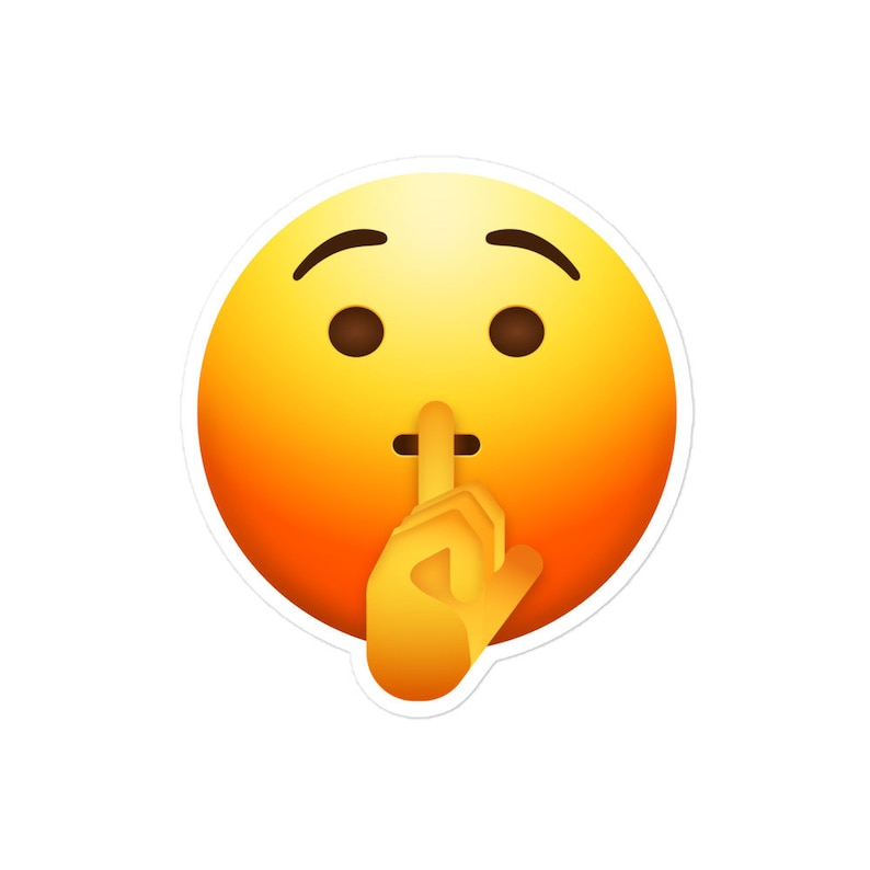 Shushing Face Emoji - Hush Quiet Shhh - Bubble-free Stickers - Etsy