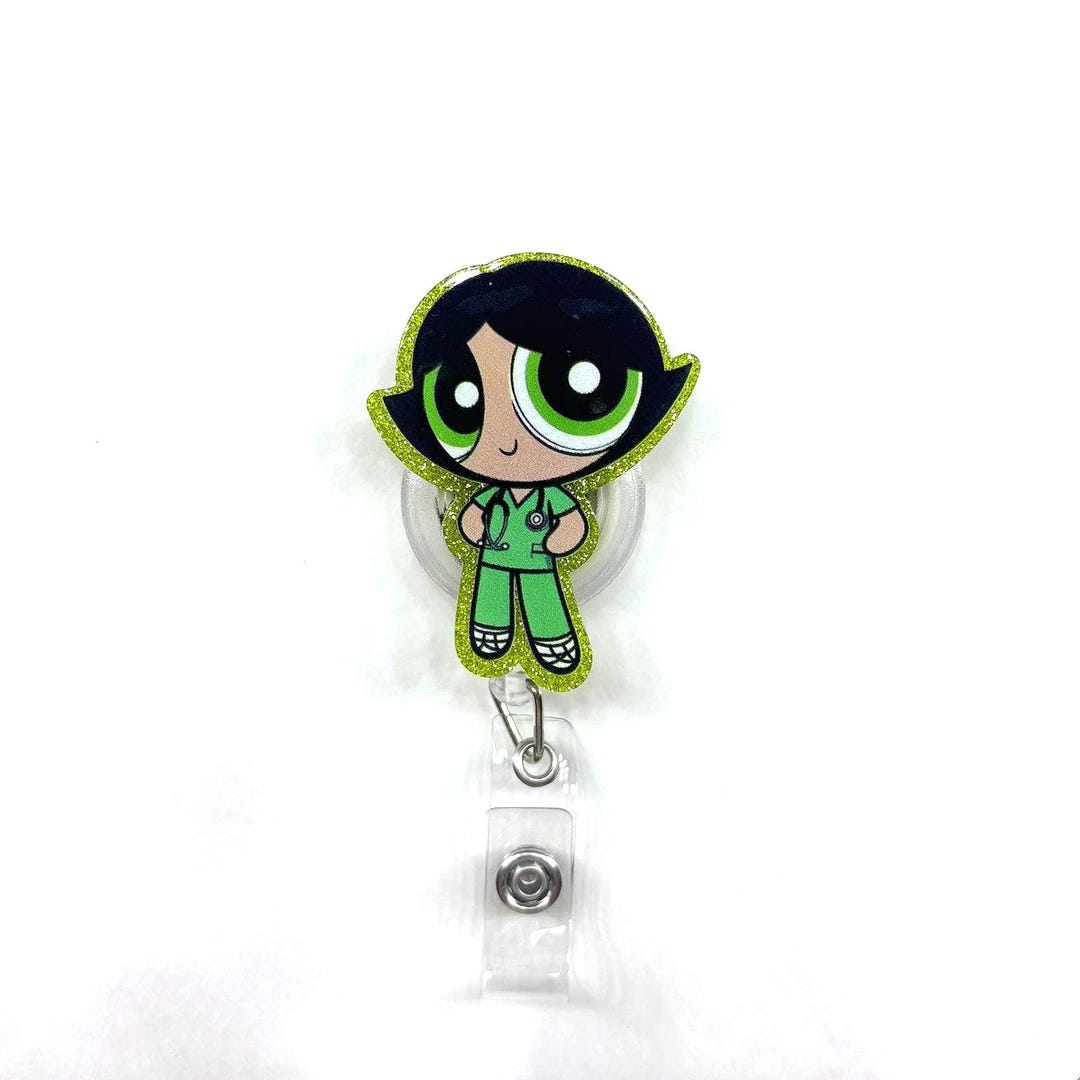 Buttercup Powerpuff Girls Nurse Doctor Medical Scrubs Badge Reel ID ...