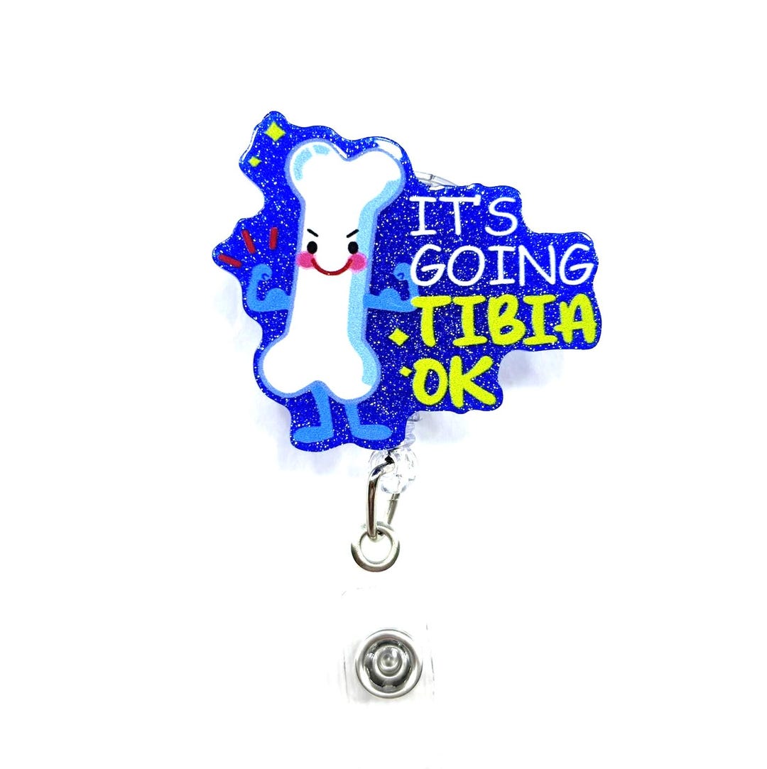 Kawaii Blue Tibia Bone Badge Reel: Medical ID Holder - Etsy