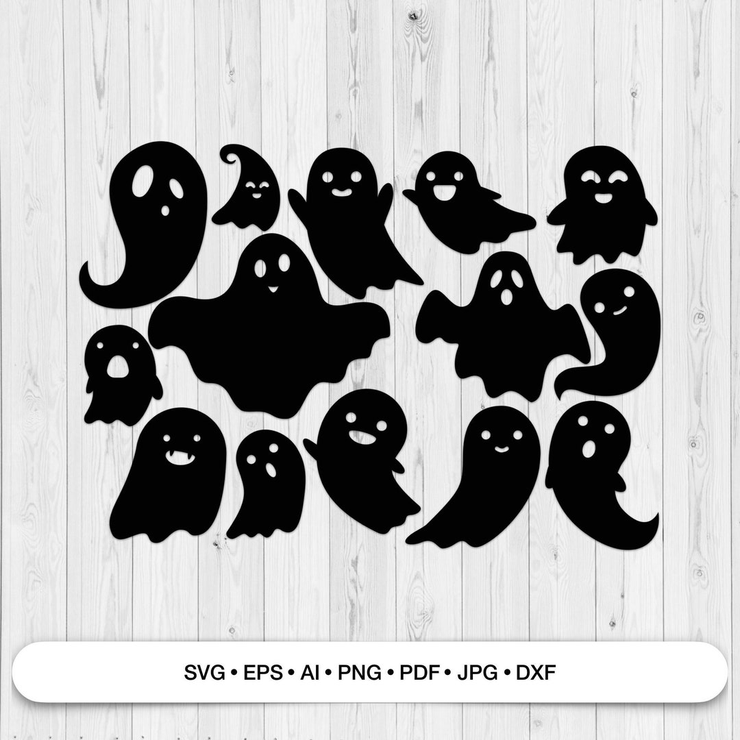 Cute Ghosts Kawaii Halloween SVG PNG for Cricut and Silhouette - Etsy