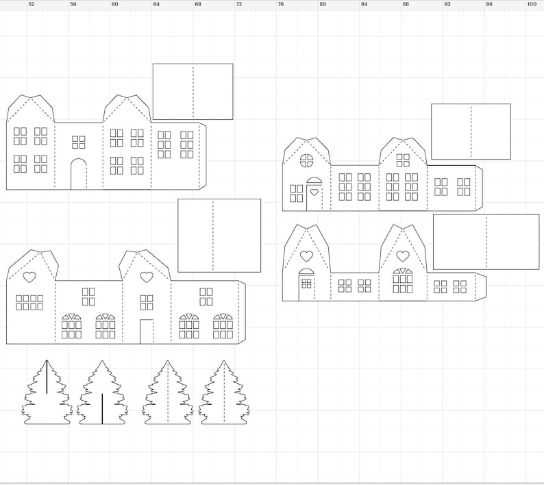 Paper Christmas Houses SVG Paper Village - Etsy