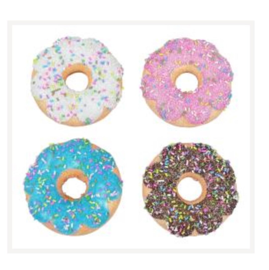 SET OF FOUR Sprinkle Donut Ornament, Christmas Decor Supplies, Wreath ...