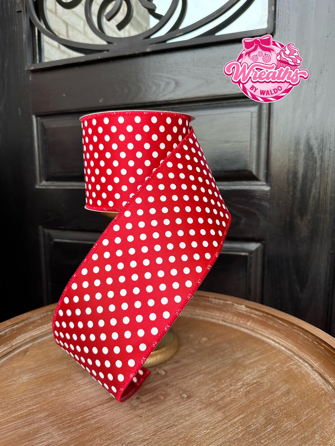 4 Inch Red White Ribbon, Farrisilk Wired Ribbon, Designer Wired Ribbon ...