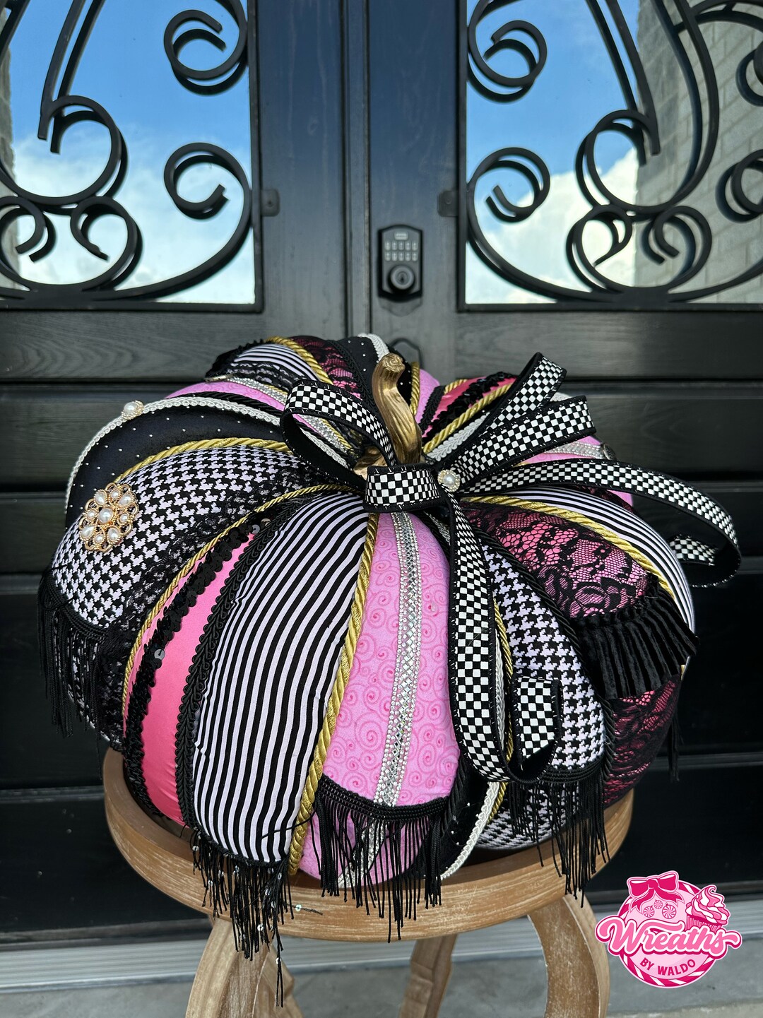 Luxury Fabric Pumpkin, Velvet Pumpkin, Bling Halloween Pumpkin, XL ...