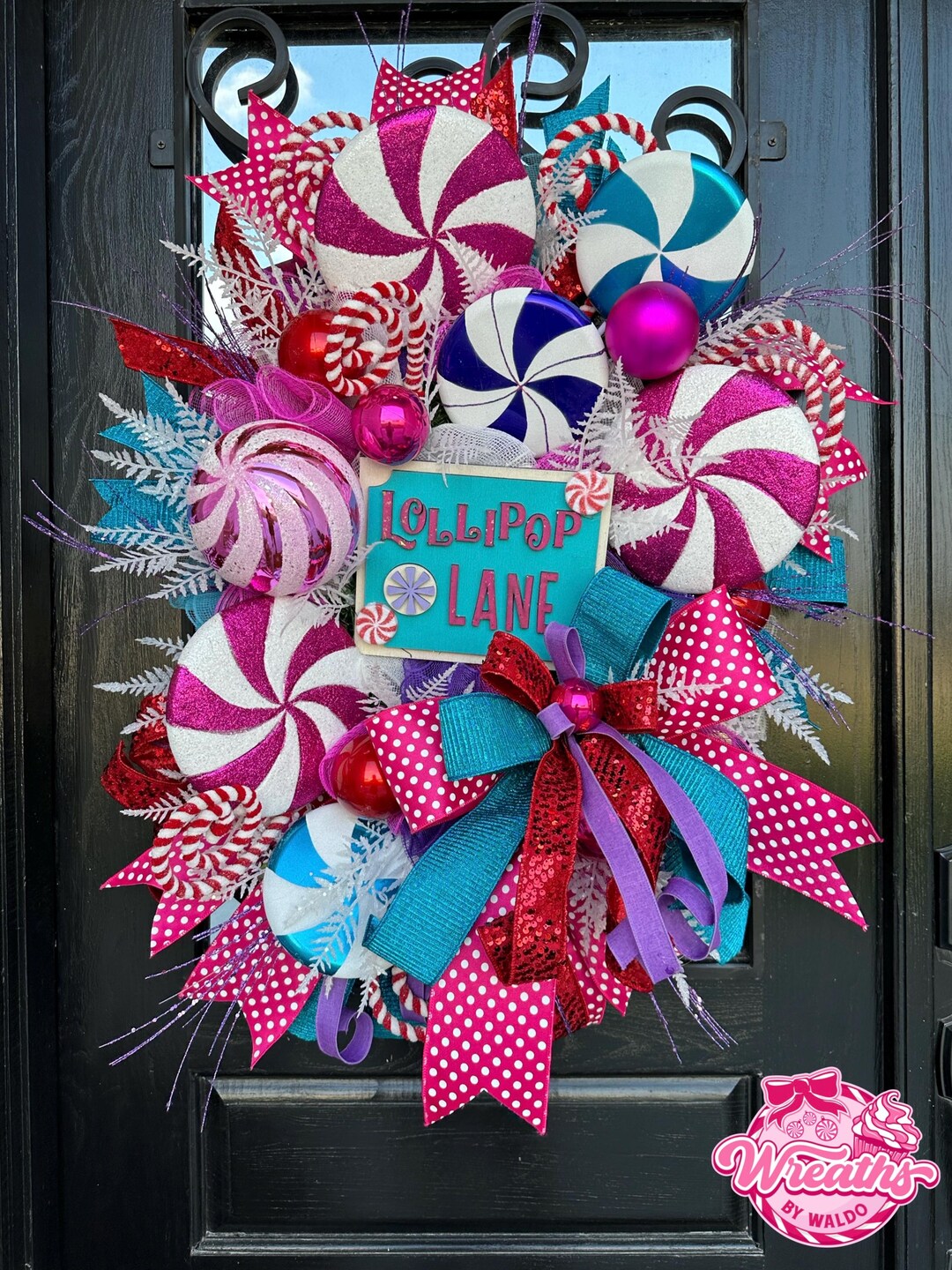 Christmas Wreath, Candyland Wreath, Candyland Christmas Decor, Winter ...