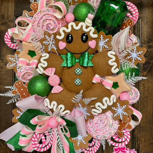 Gingerbread Christmas Wreath - Etsy