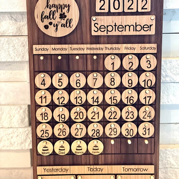 Wooden Calendar - Etsy