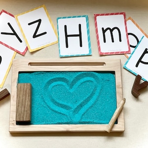 Sand Tray, Wooden Sand Tracing Tray, Montessori Inspired , Preschool ...