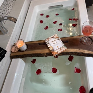 Bath Caddy | Luxurious Personal Spa Made Using Cherry or Walnut Live ...