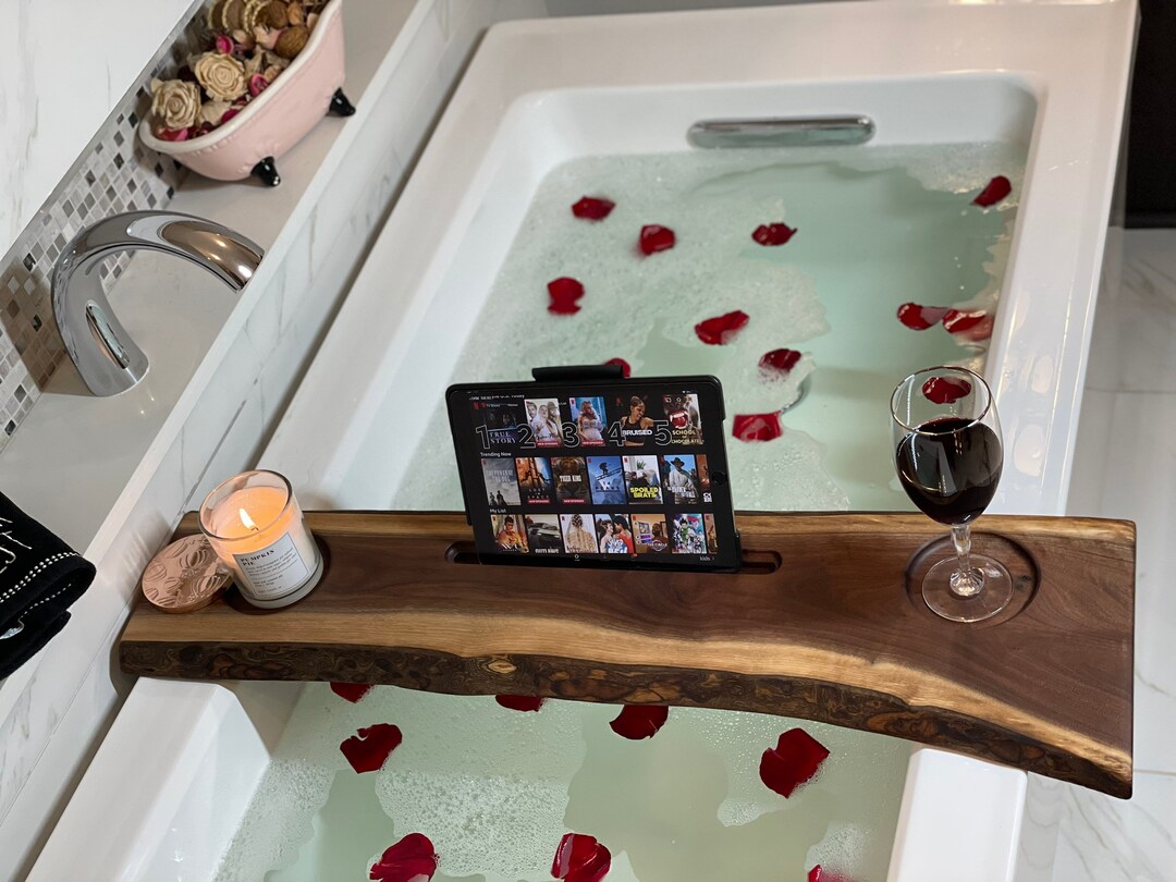 Bath Caddy | Luxurious Personal Spa Made Using Cherry or Walnut Live ...