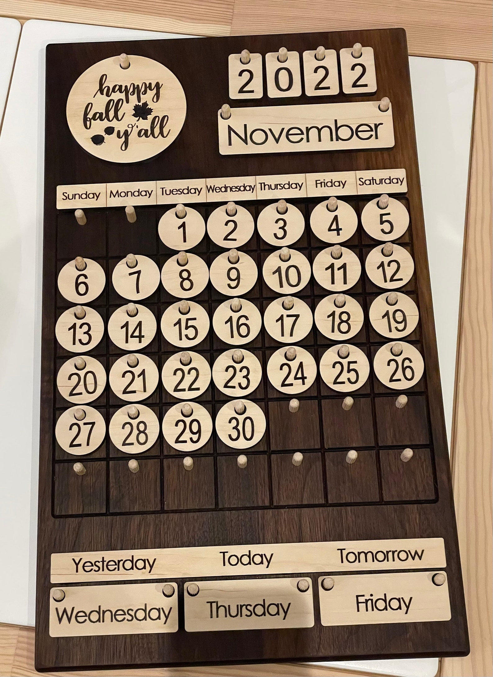 Wooden Perpetual Calendar, Montessori Calendar, Homeschool Calendar ...