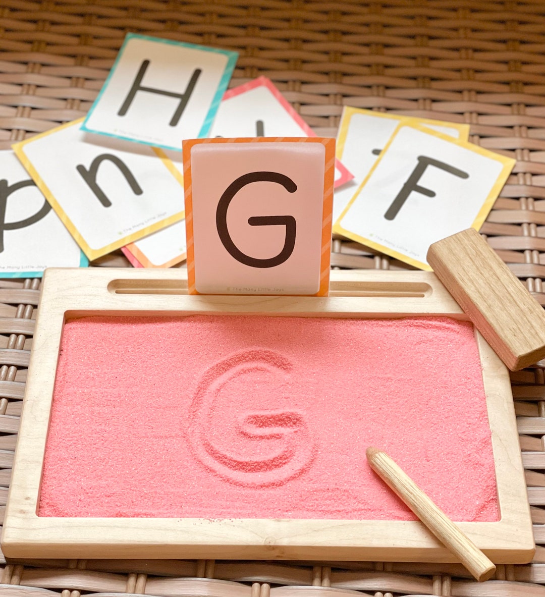 Sand Tray, Wooden Sand Tracing Tray, Montessori Inspired , Preschool ...