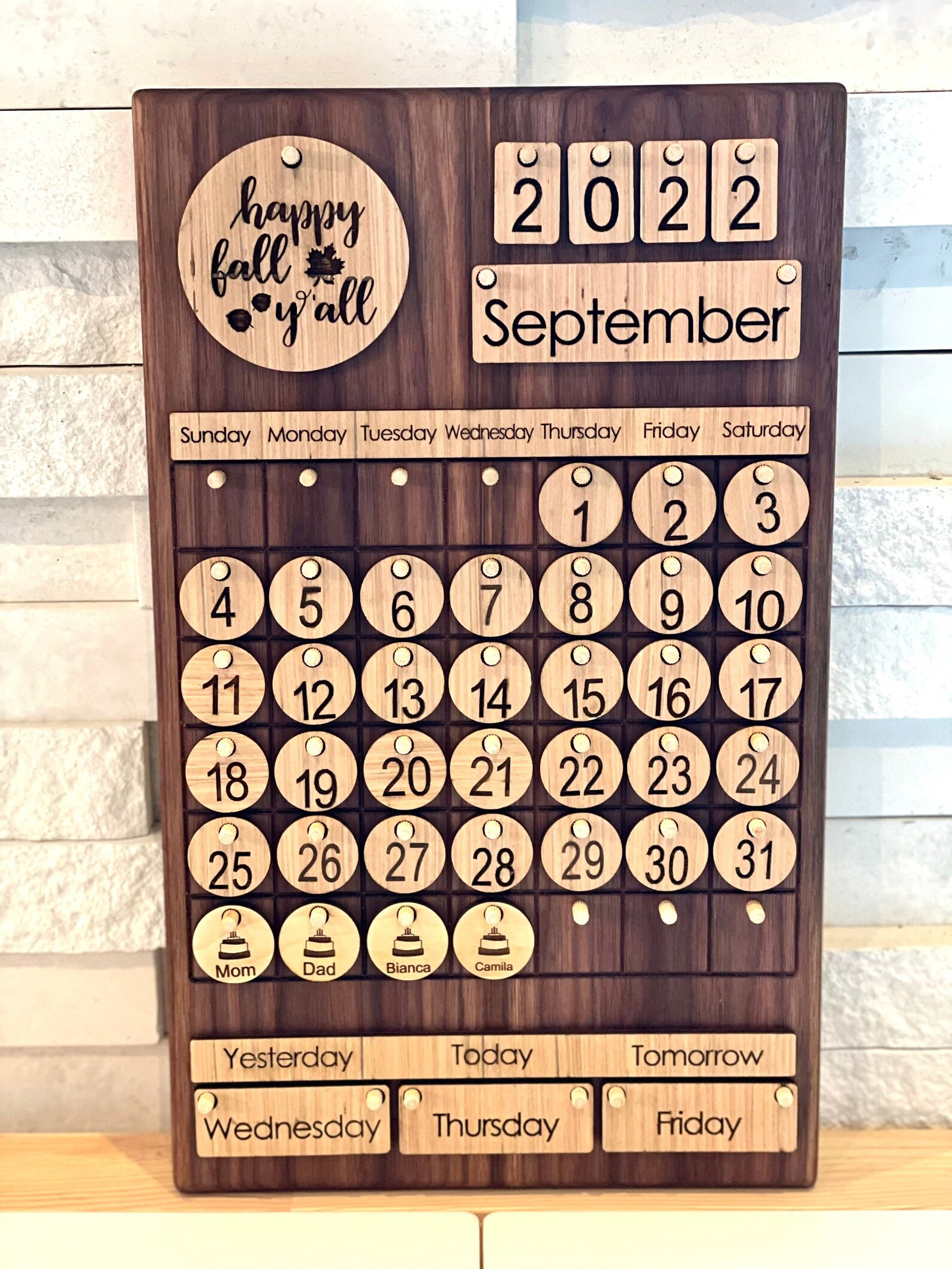 Wooden Perpetual Calendar, Montessori Calendar, Homeschool Calendar ...
