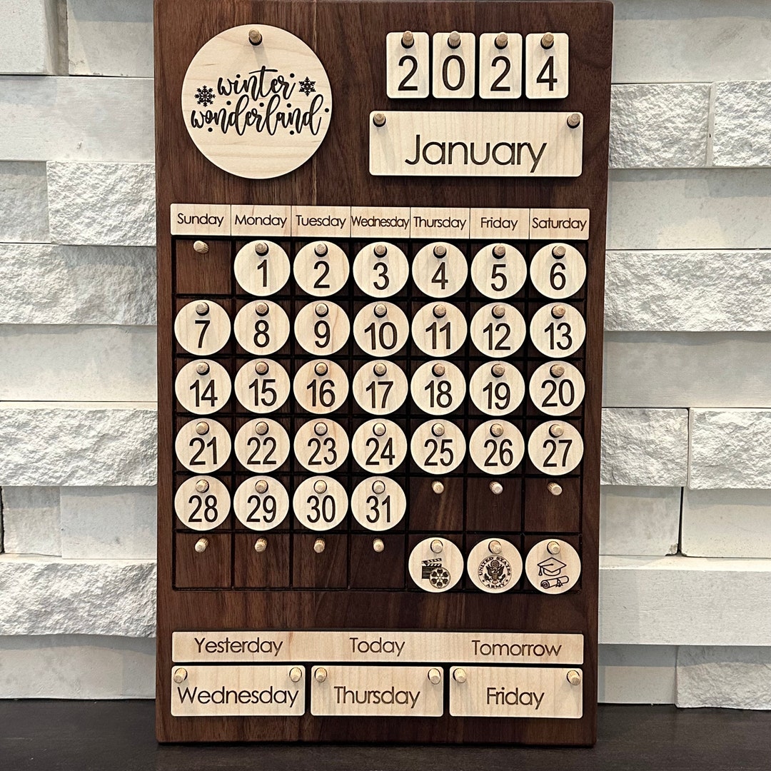 Wooden Perpetual Calendar, Montessori Calendar, Homeschool Calendar ...