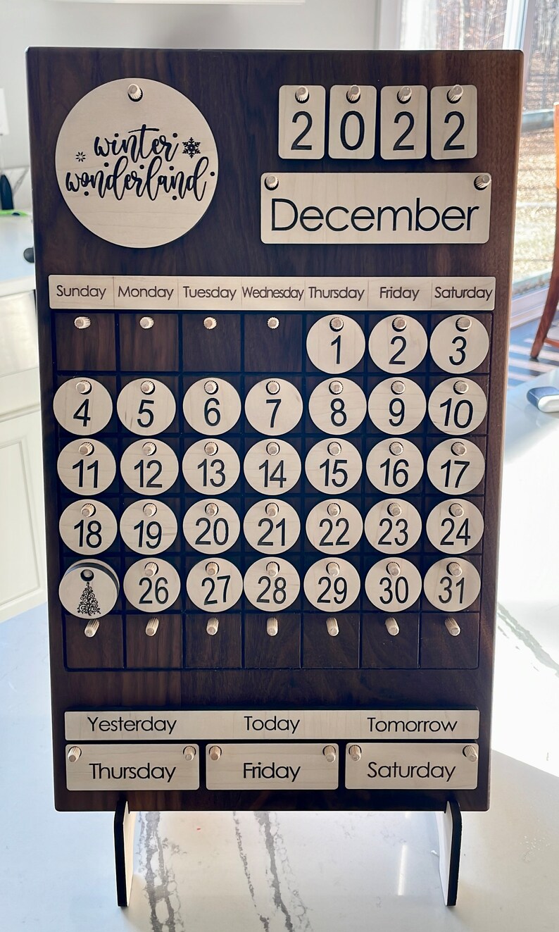 Wooden Perpetual Calendar Montessori Calendar Homeschool - Etsy