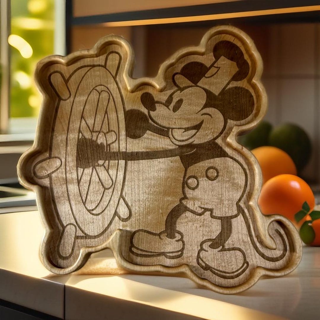 Steamboat Mickey Mouse Decorative Wood Tray I Wood Serving Tray ...