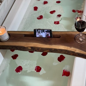 Bath Caddy | Luxurious Personal Spa Made Using Cherry or Walnut Live ...