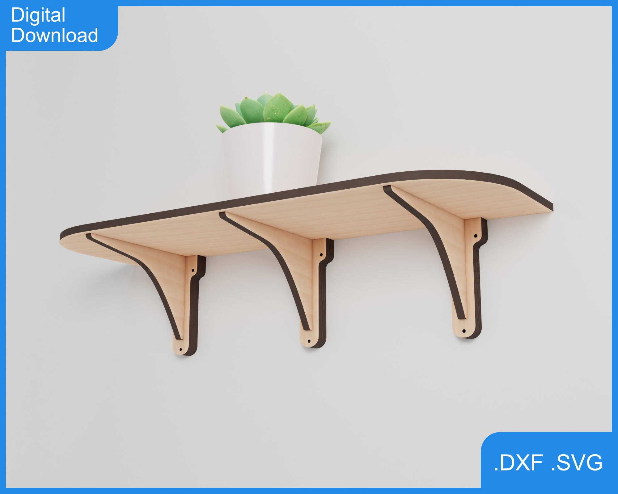 Wooden Wall Shelf .SVG .DXF Templates - Etsy Australia