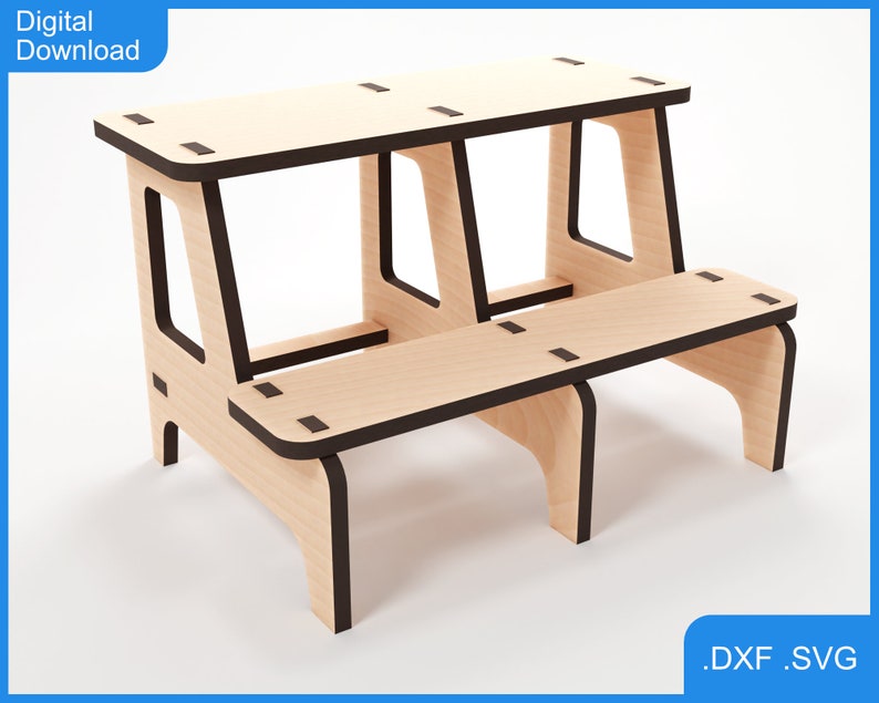 Step Stool Laser Cutting CNC Template .SVG .DXF - Etsy