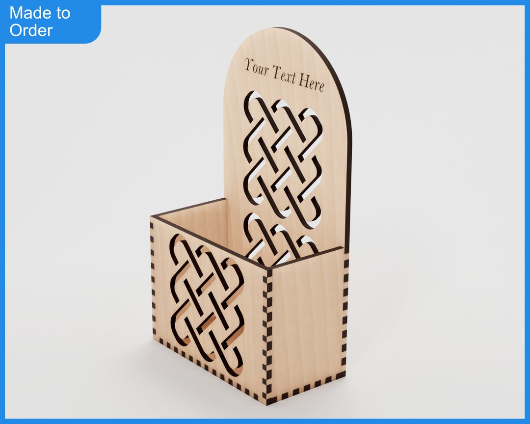Laser Cut Birch Leaflet Storage Box, Custom Logo Option - Etsy