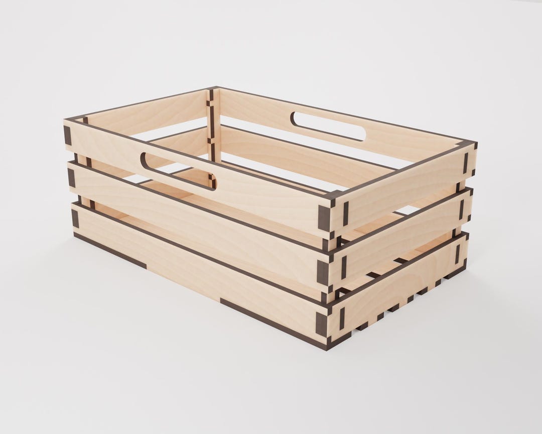 Wooden Box Crate Template .SVG .DXF - Etsy
