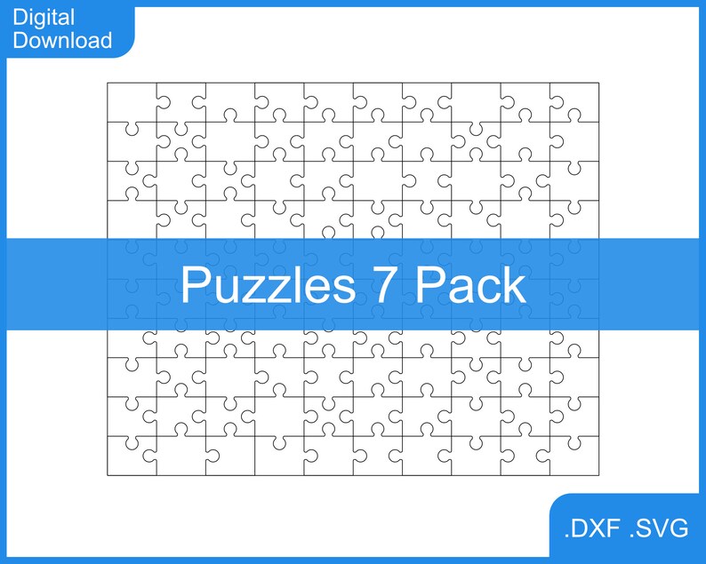 7 Pack Jigsaw Vector DXF/SVG Files for Cutting Machines Heart - Etsy
