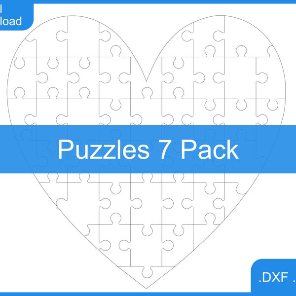 Heart Shape Puzzle Template - Etsy