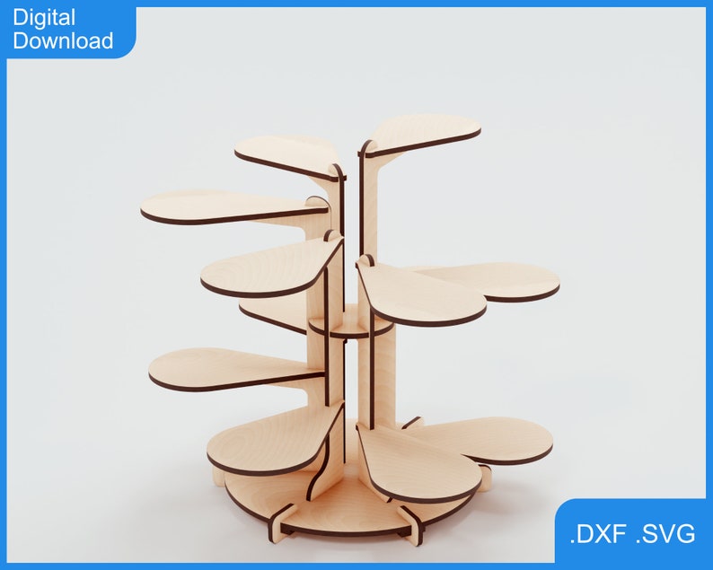 Spiral Cup Cake Display Stand, DXF File, Laser Cutting, Make Your Own ...
